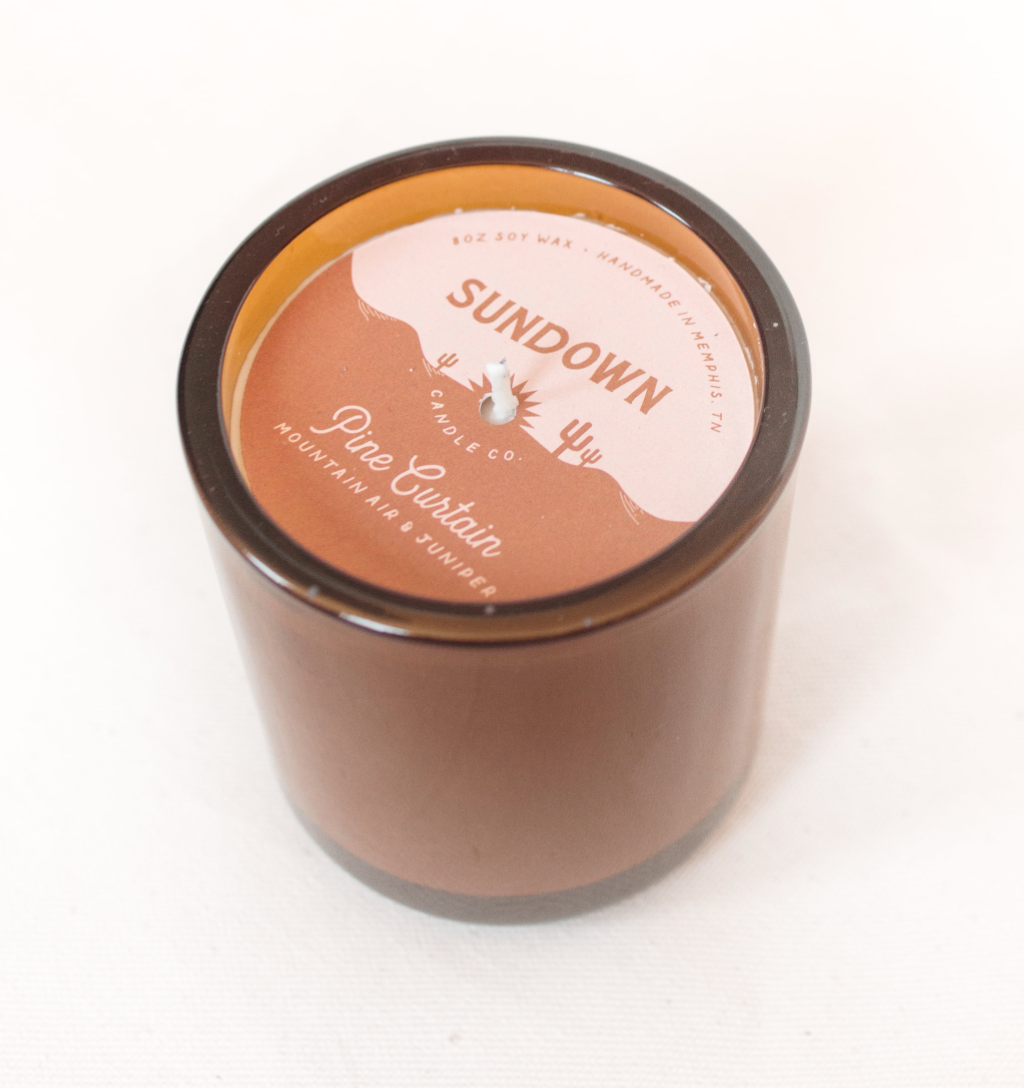 Pine Curtain Candle - Sundown – Baton Rouge Succulent Co